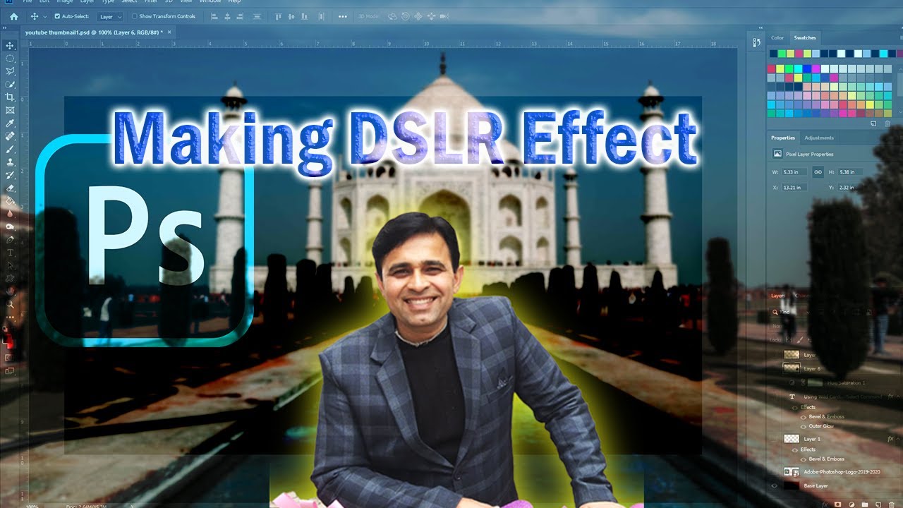 Making dslr compositing effect using photoshop / Make DSLR Effect ...