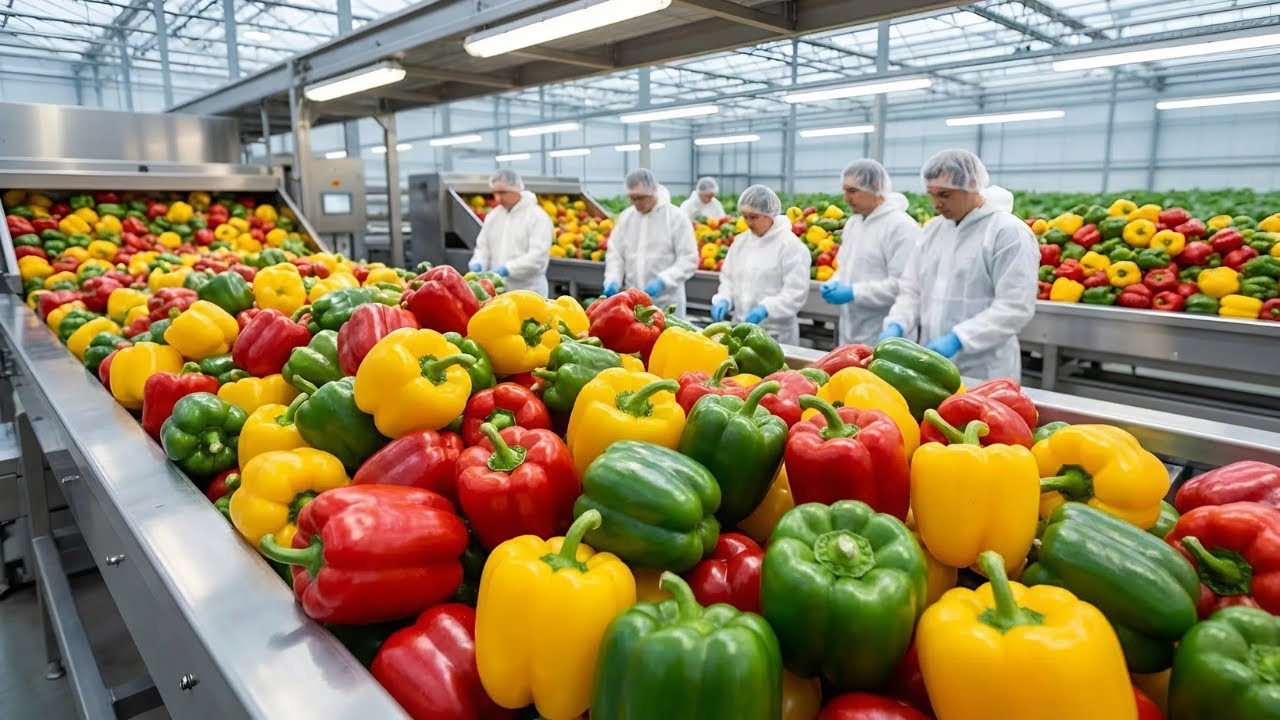 Inside the Factory: How Super-Clean Bell Peppers Are Made (Full Process ...