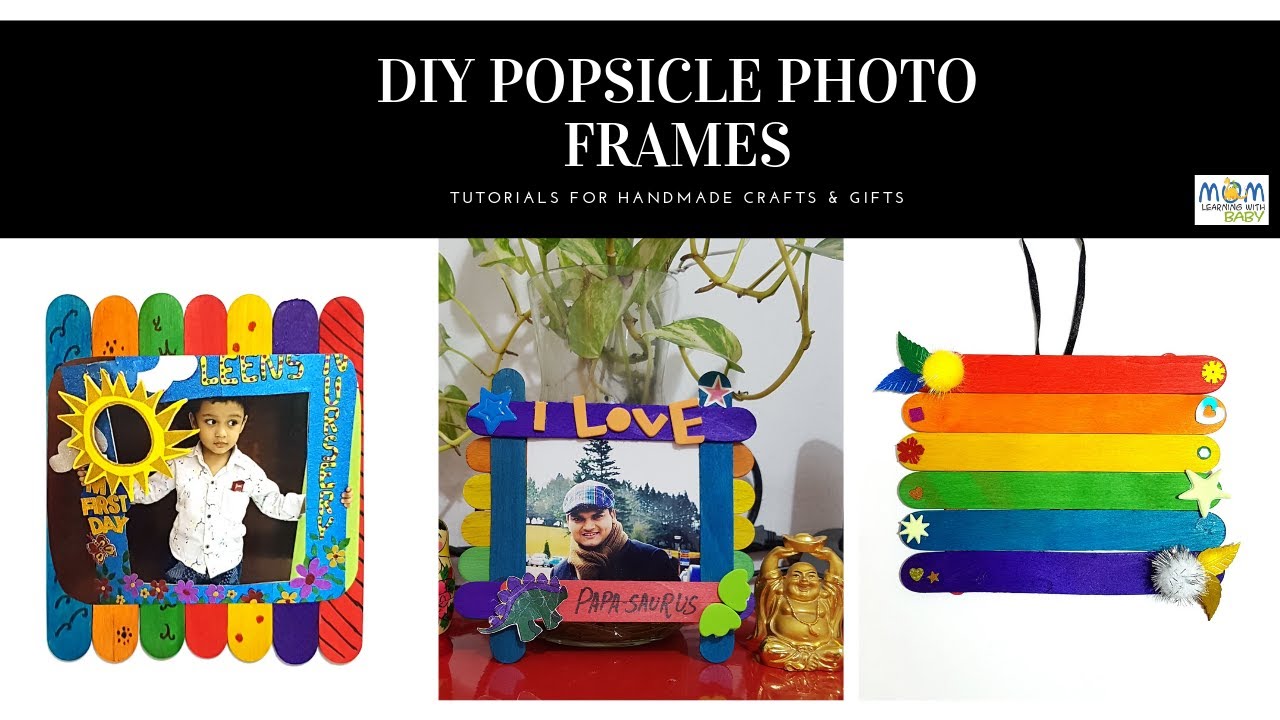 DIY Popsicle Photo Frames - Home Decor & Gift - YouTube