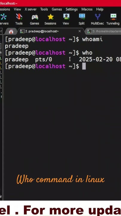 Who command in linux #linuxcommandlinetutorial #coding - YouTube