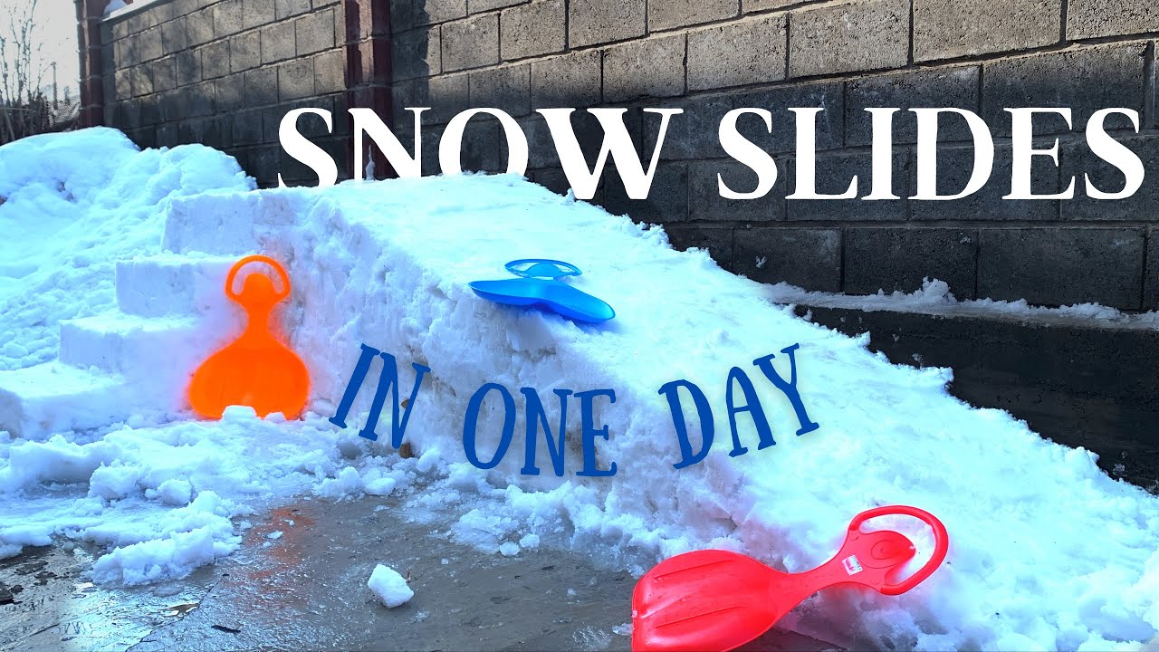 How to make a snow slide\ Children are happy\ ice slide - YouTube