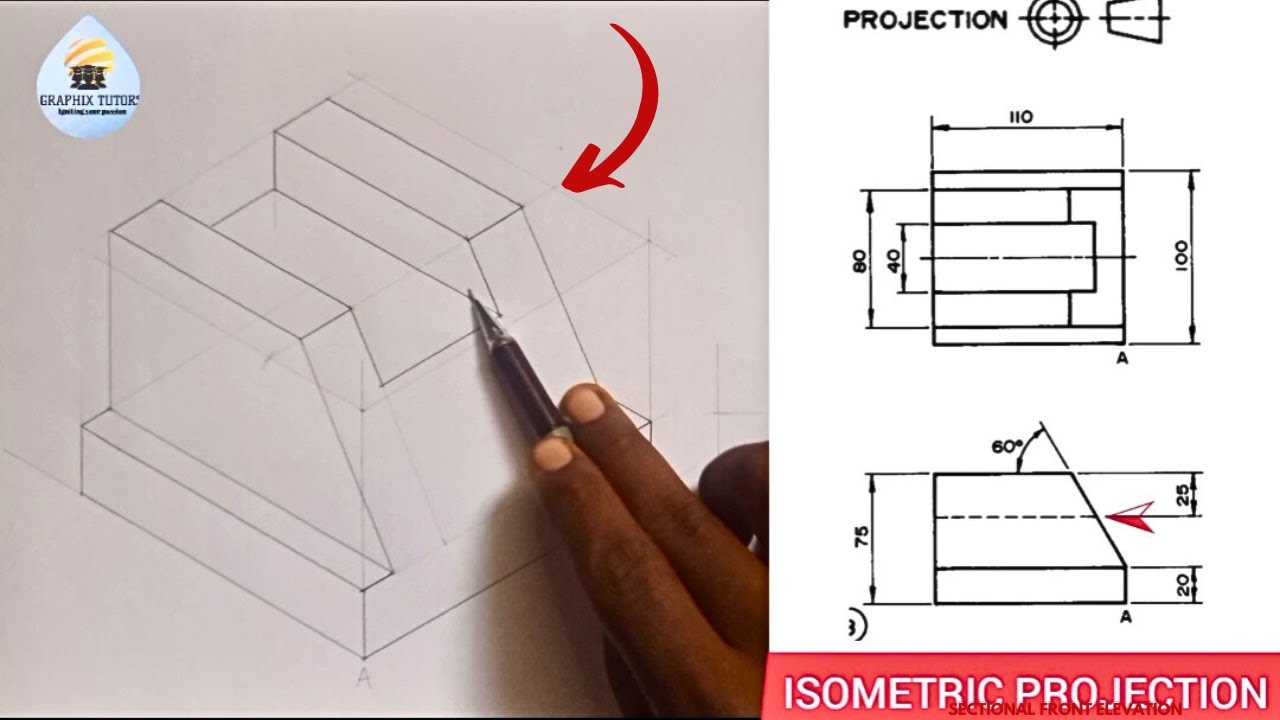 Isometric projection transform from two views in third angle ...