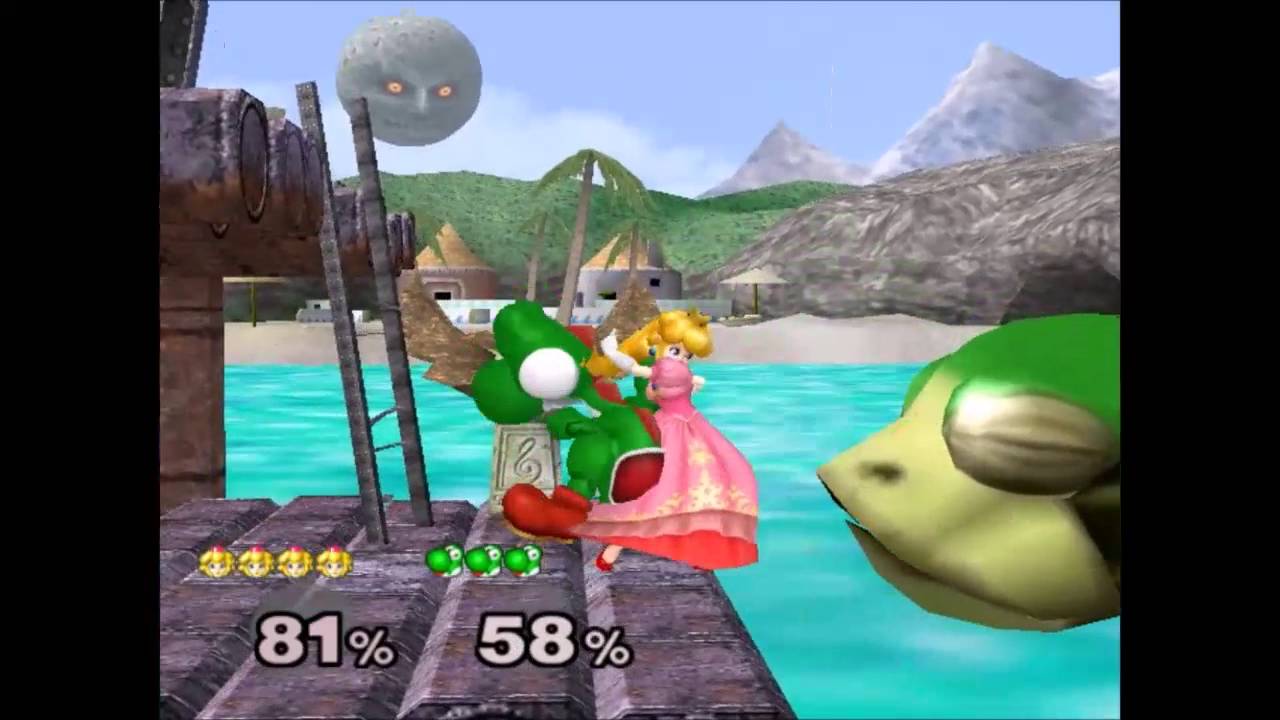Super Smash Bros Melee: Peach VS Yoshi - YouTube