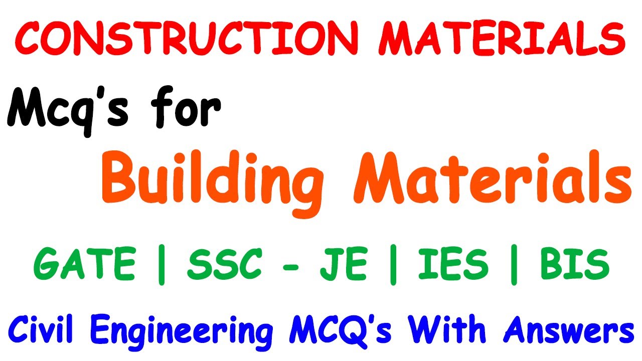 Construction material mcq | MCQ on construction materials | Building ...