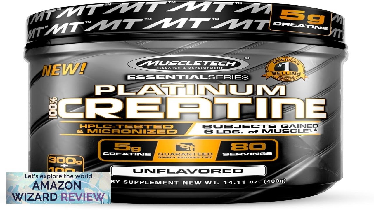 Creatine Monohydrate Powder MuscleTech Platinum Pure Micronized Muscle ...