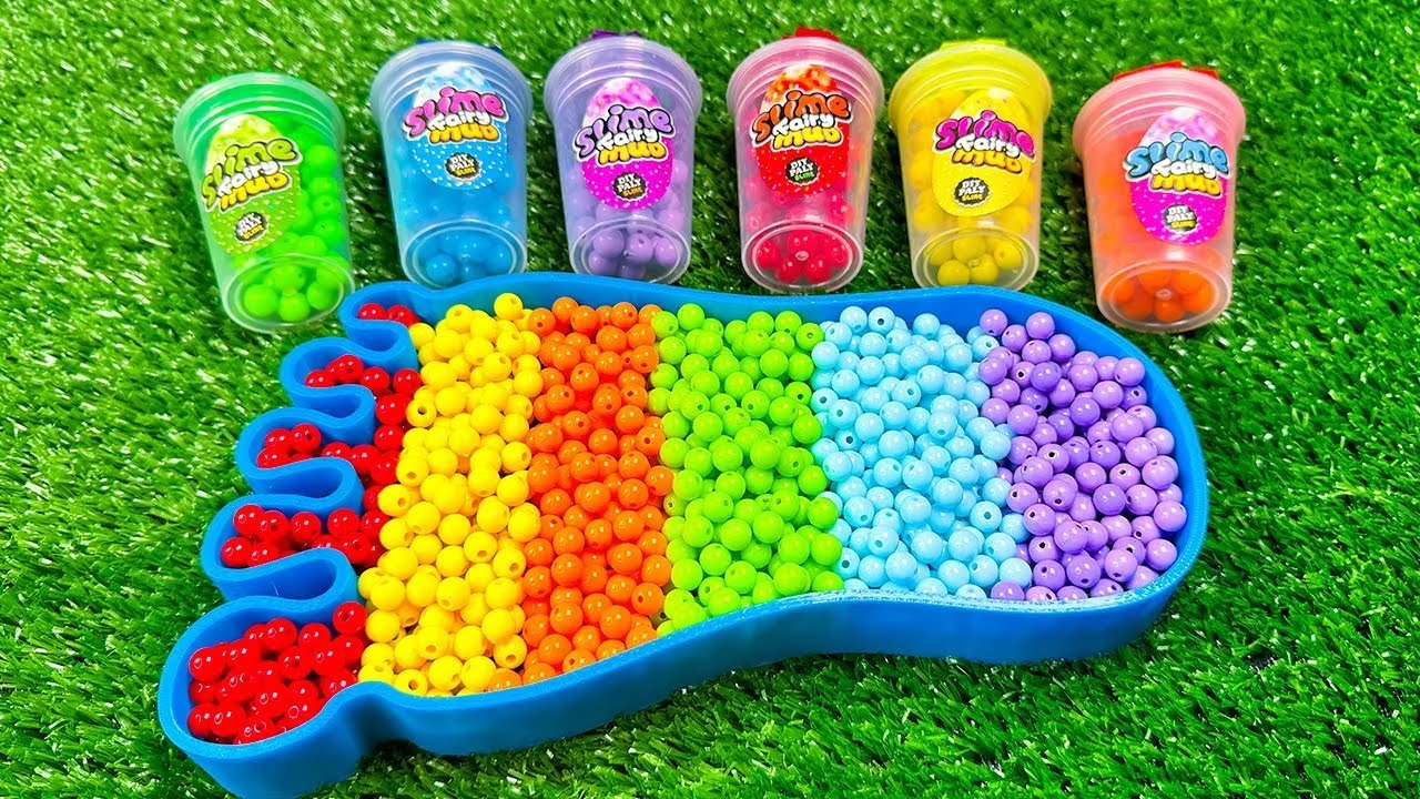 Satisfying Video l How to make Mixing Slime Foot into Bathtub & Rainbow ...