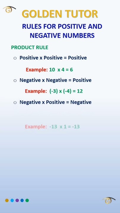 Rules for positive and negative numbers - YouTube
