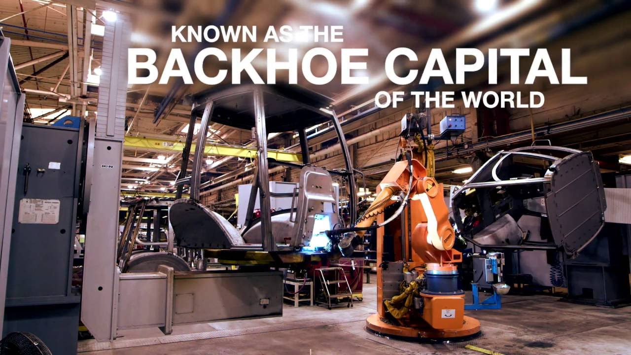 Backhoe Loader Assembly in Burlington IA - YouTube