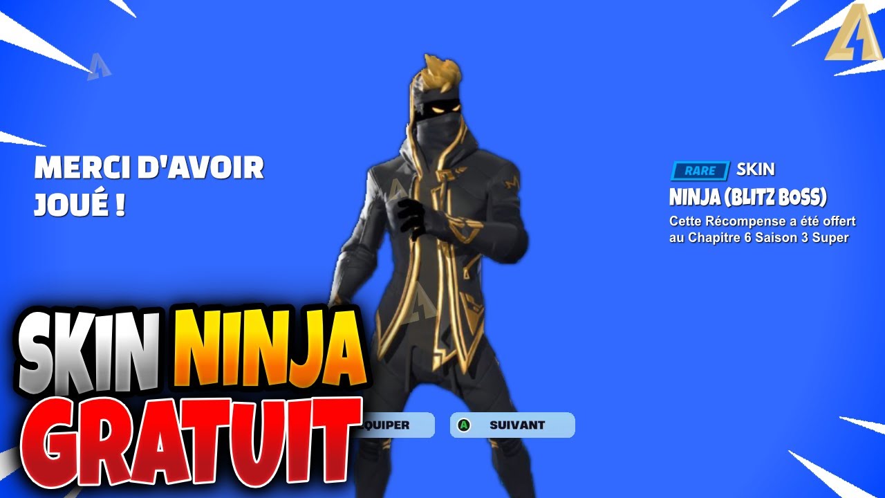 Nouveau Skin Ninja Blitz Boss GRATUIT sur Fortnite Super - YouTube