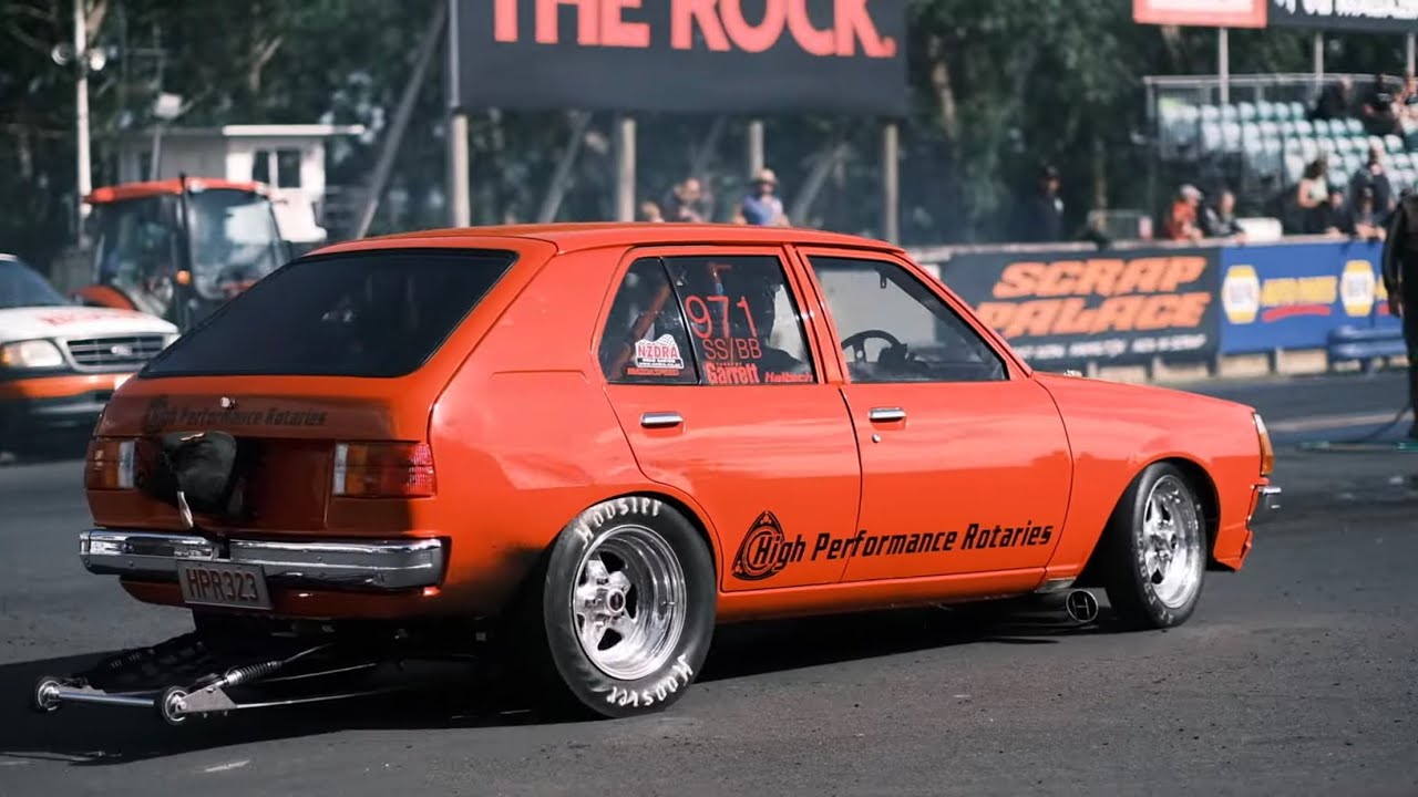 13B Turbo Rotary Mazda 323 runs 10.8 seconds quarter mile with ...