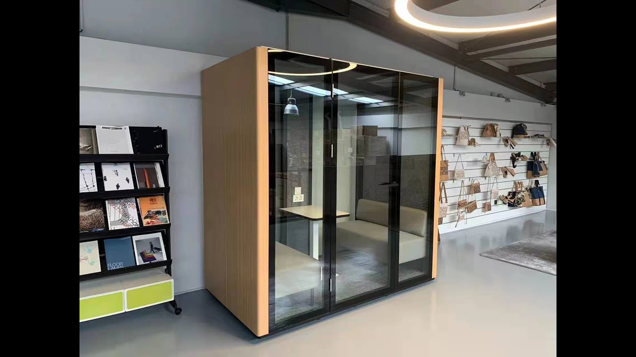 Flexspace Meeting pod Soundproof office booth - YouTube