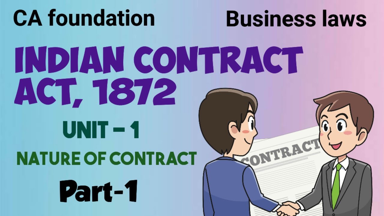 Indian contract act | Unit-1 | Part-1 | CA foundation | Business law | Chapter 1 | animated ...