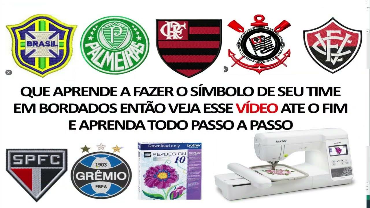 como fazer simbolos de times de futebol em bordados - YouTube