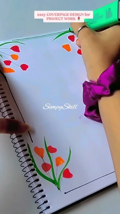Isn't it CUTE?!😍|| easy COVERPAGE DESIGN for PROJECT WORK 🌷|| #shorts ...