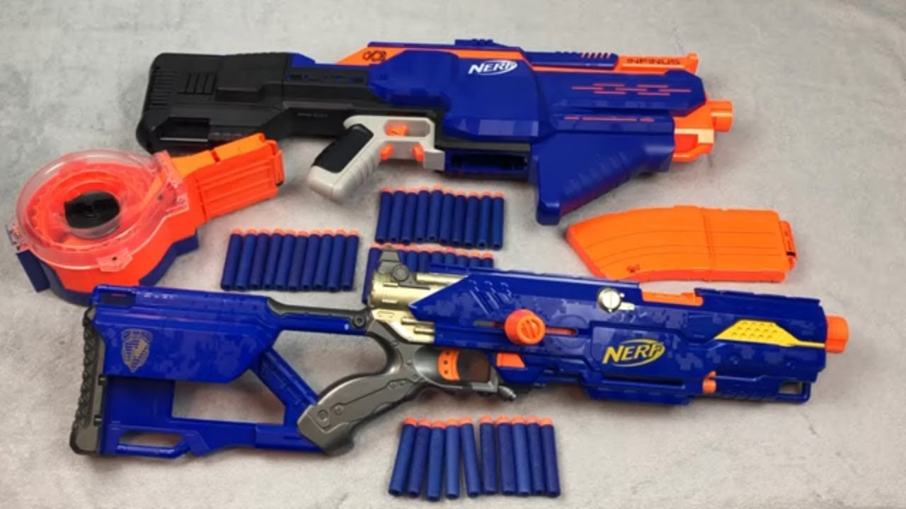 Nerf N Strike Elite Toy Guns Box of Toys Infinus - YouTube