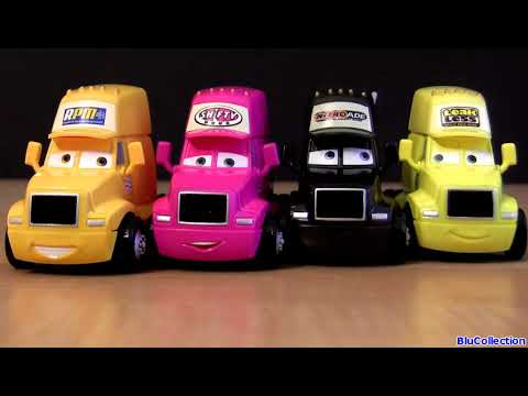 4 Disney Cars Piston Cup Haulers • Shifty Drug, RPM, Leak Less & Nitroade Review