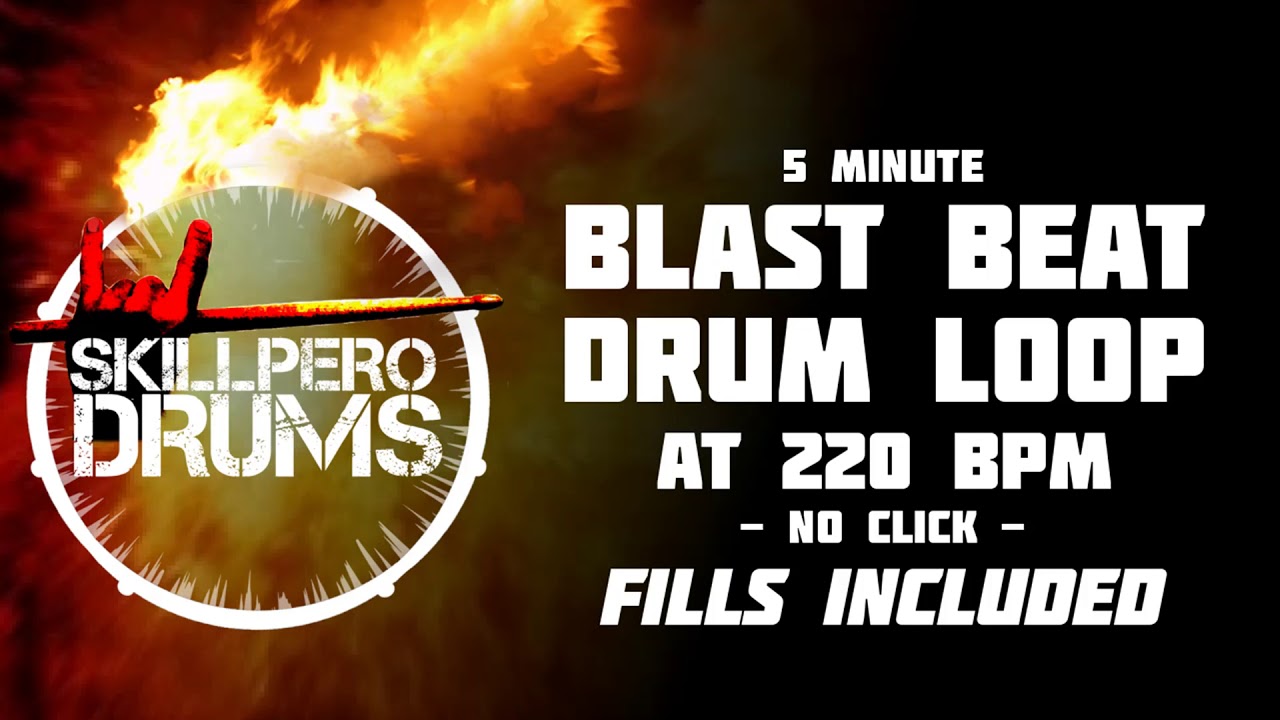 220 bpm Blast Beat Drum Loop - No Click - YouTube