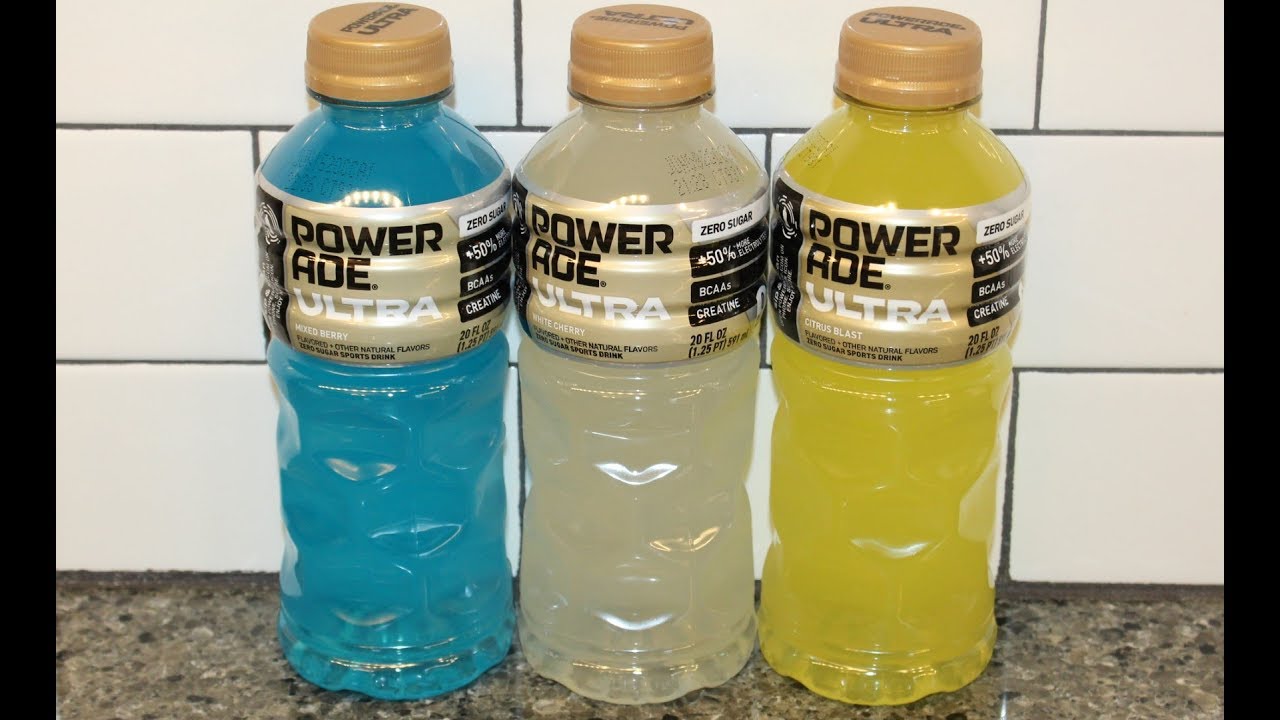 Powerade Ultra: Mixed Berry, White Cherry & Citrus Blast Review - YouTube