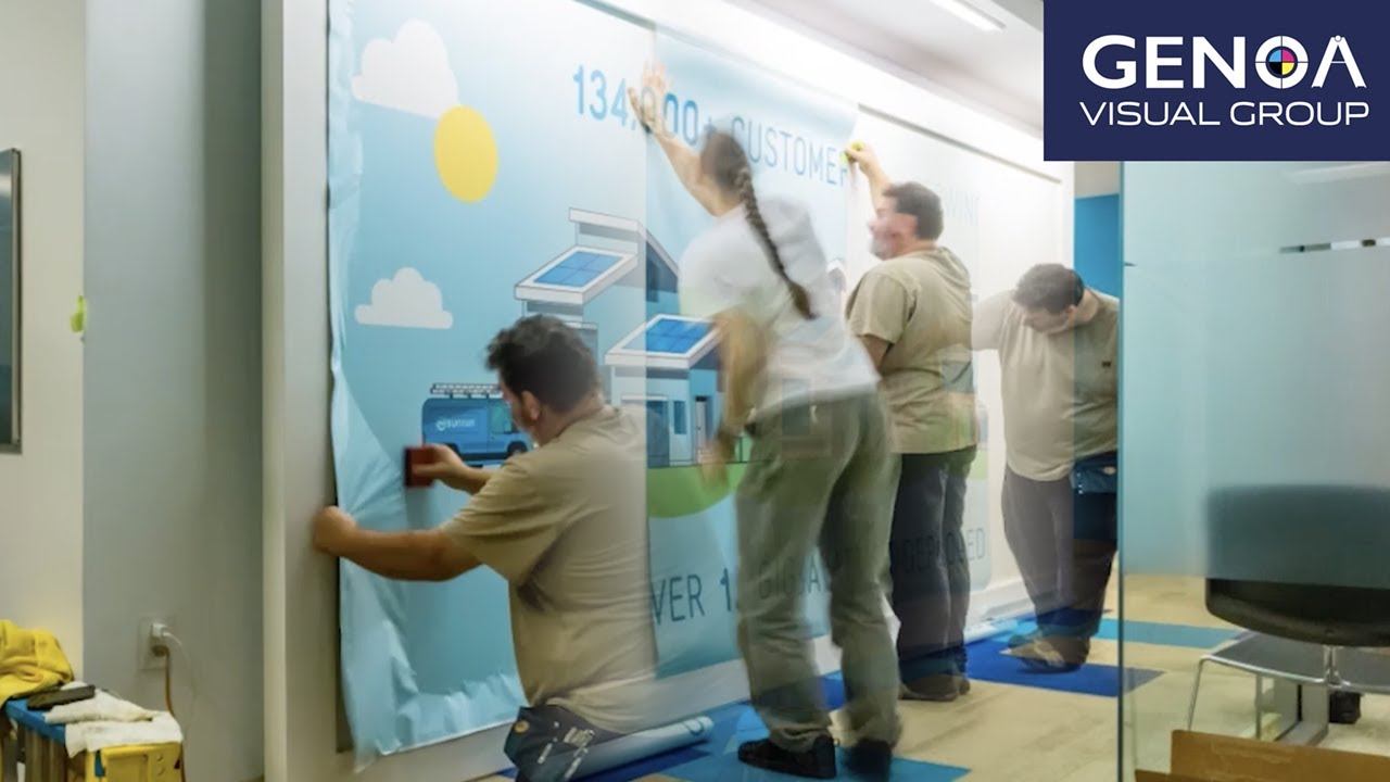 Sunrun Vinyl Mural Installation Timelapse - YouTube