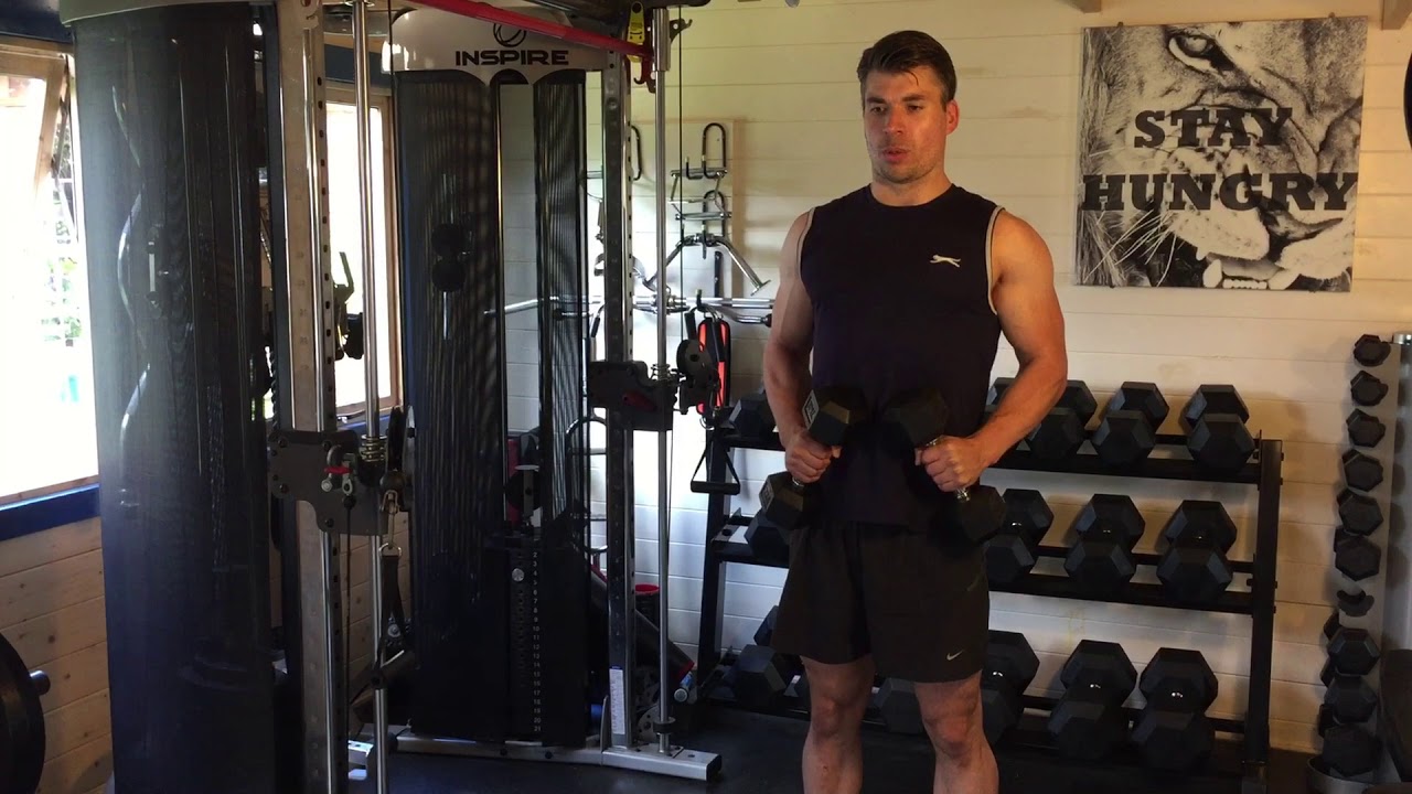 Standing dumbbell side lateral raises - YouTube