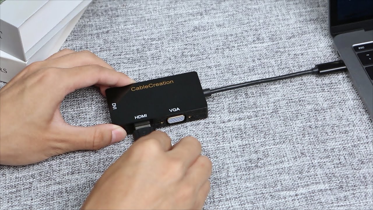 CableCreation USB C to HDMI VGA DVI adapter for laptop | all in one ...