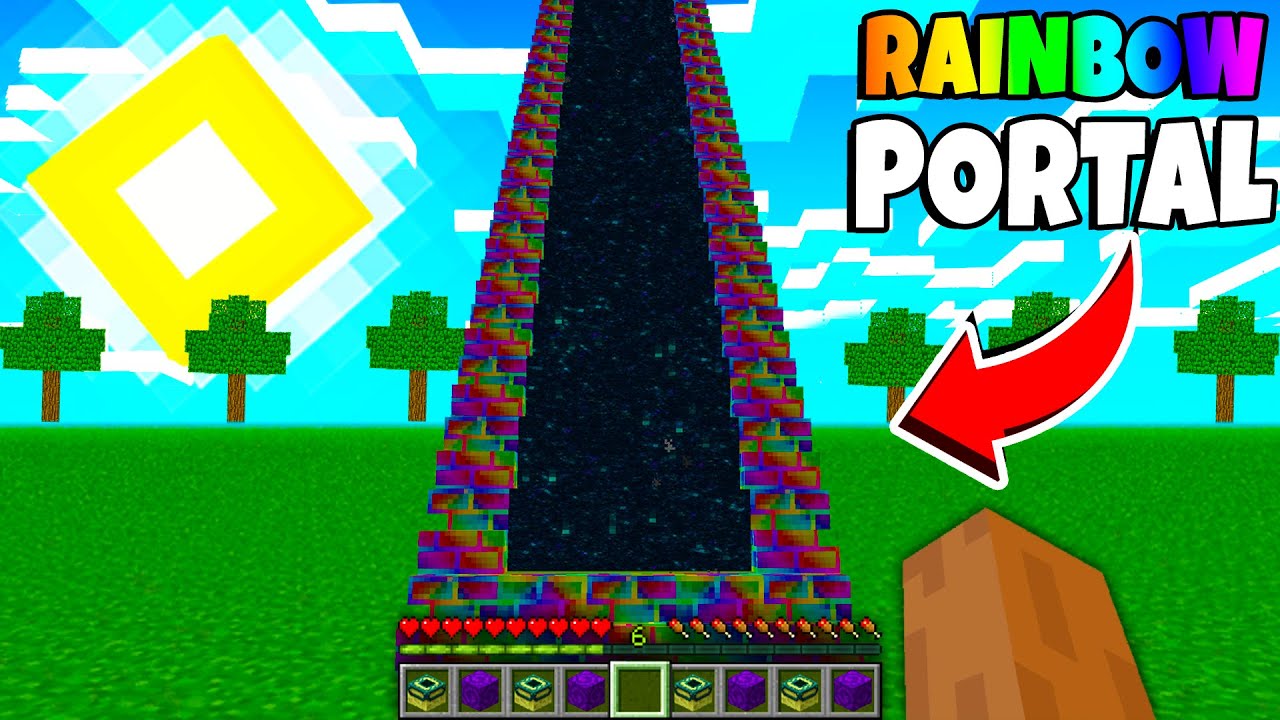I found THE BIGGEST RAINBOW PORTAL STAIRS in Minecraft! These are THE ...