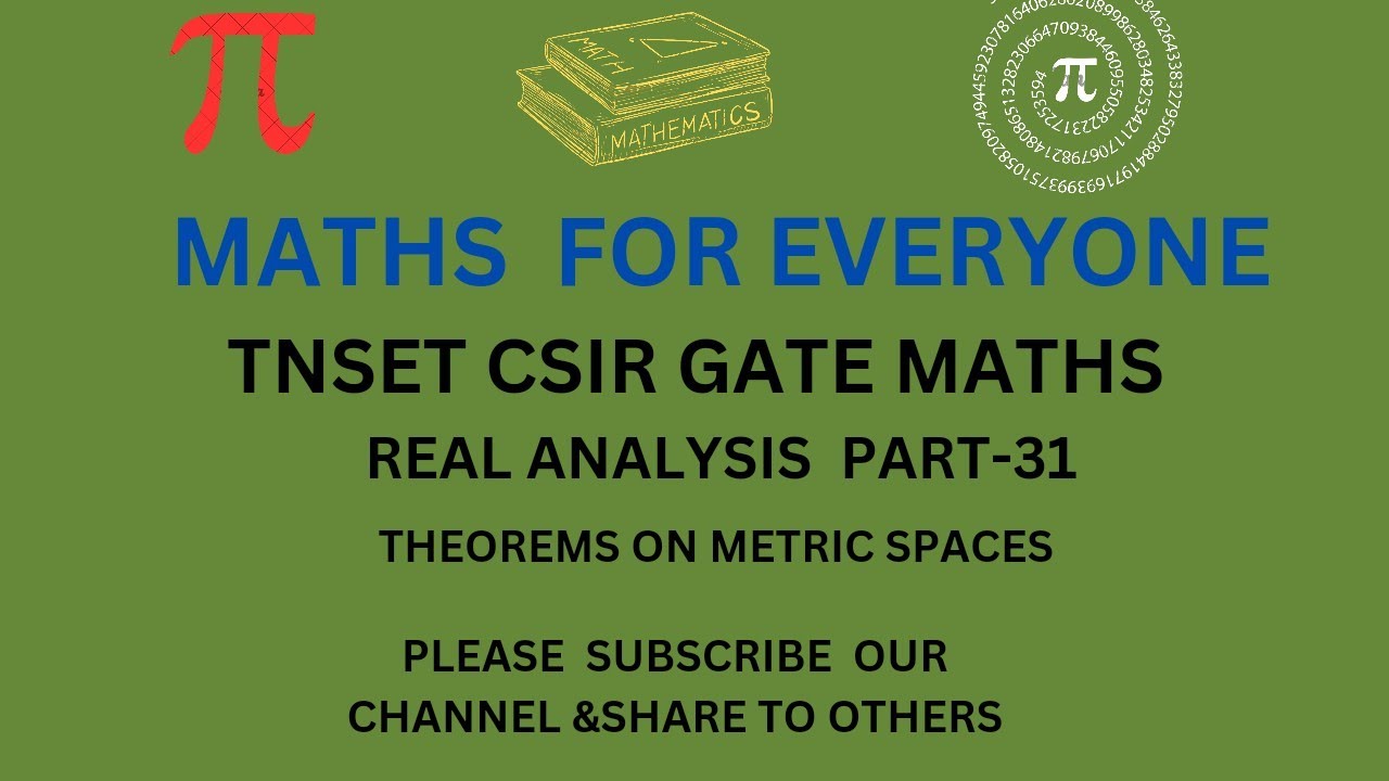 TNSET CSIR GATE MATHS/ KSET MHSET TS&AP SET MATHS/ REAL ANALYSIS ...
