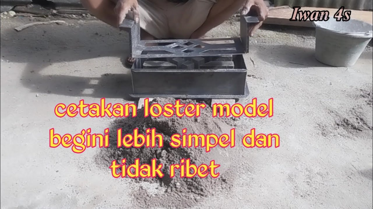 uji coba cetakan roster beton dari besi plat - YouTube