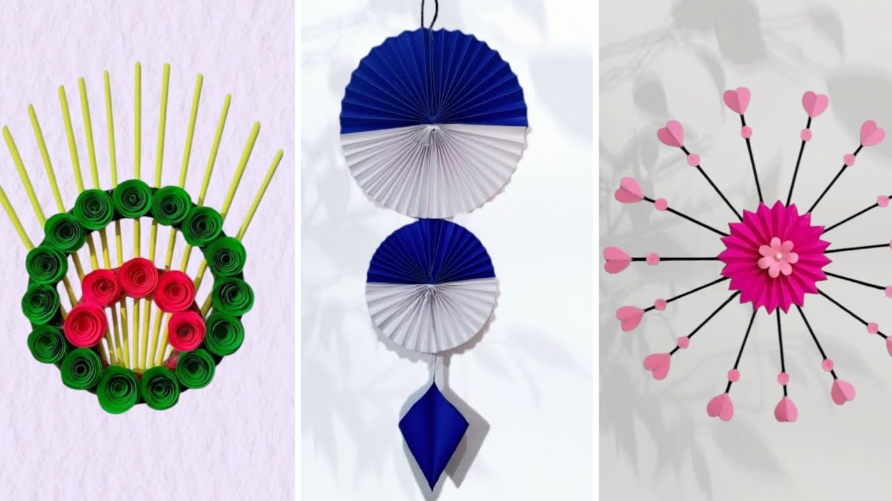 3 Easy beautiful papercraft circle design green pink - blue white ...