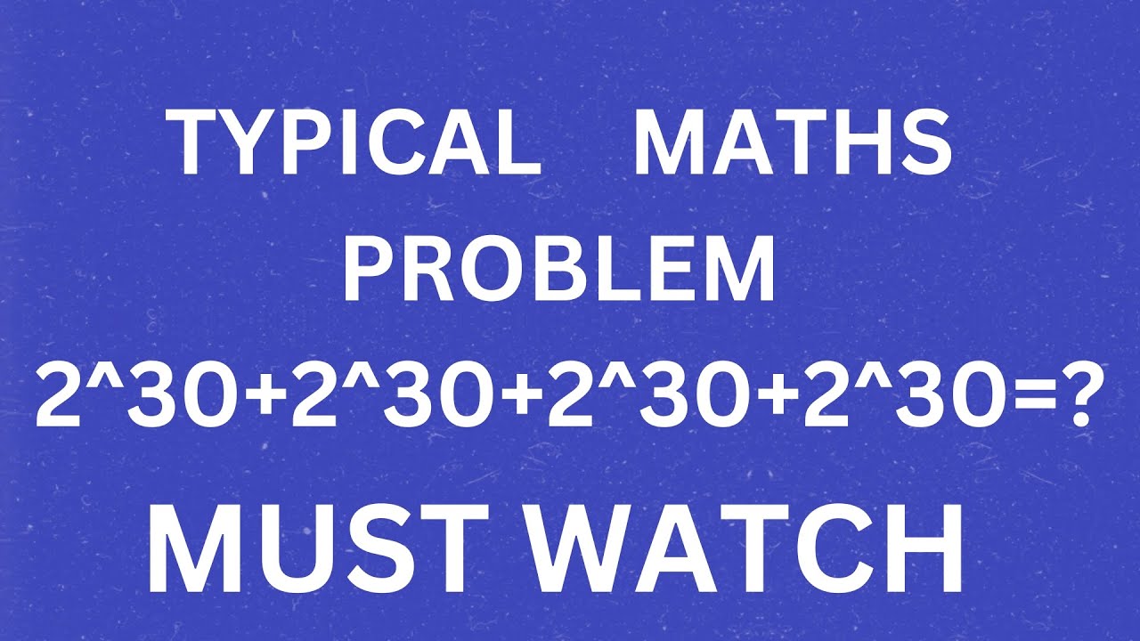 TYPICAL MATHS PROBLEM SOLUTION IN A SIMPLE WAY - YouTube