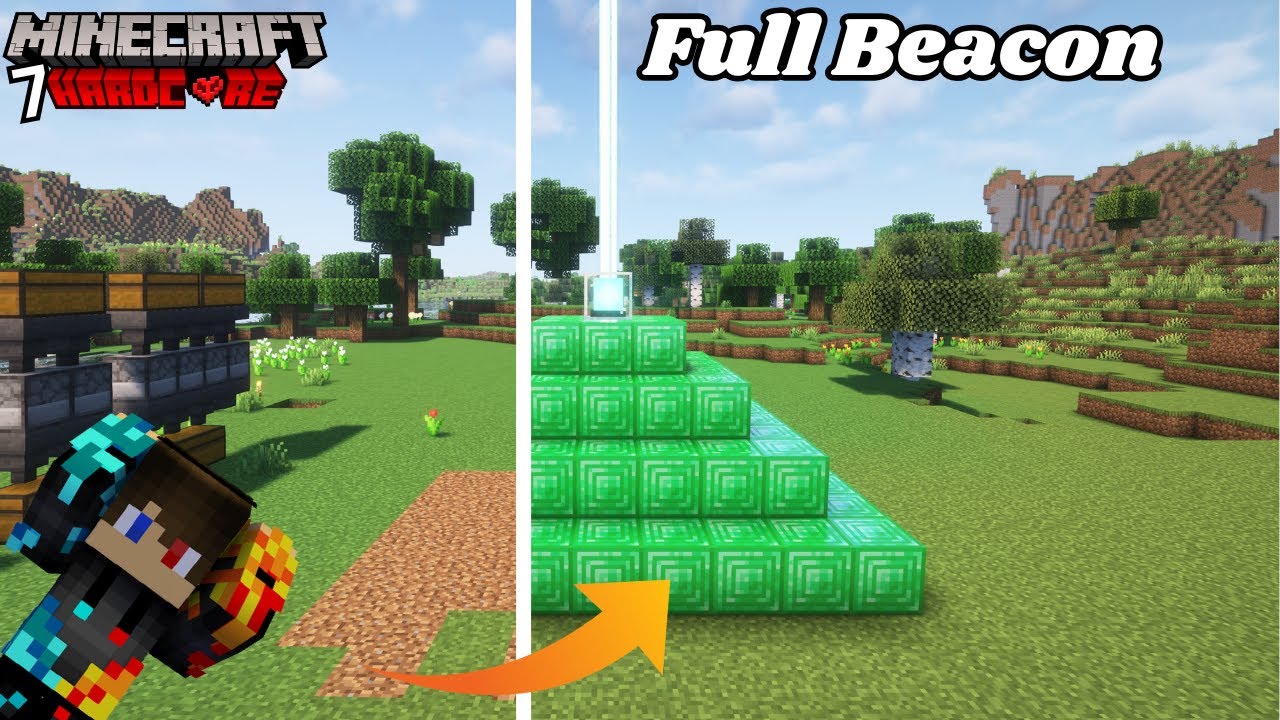 I Built a FULL BEACON in Minecraft Hardcore #7 - YouTube