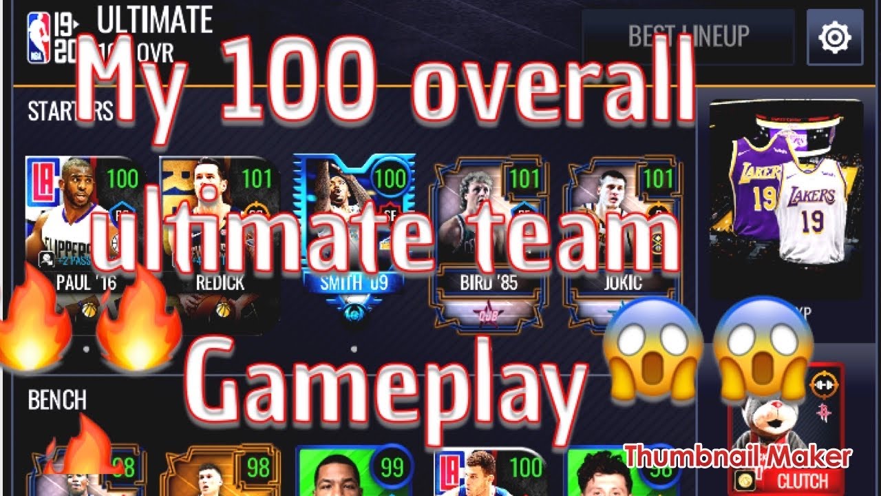 MY 100 Overall Ultimate Team Nba Live Mobile Gameplay - YouTube