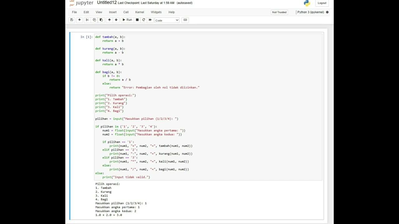MEMBUAT CODINGAN KALKULATOR SEDERHANA - YouTube