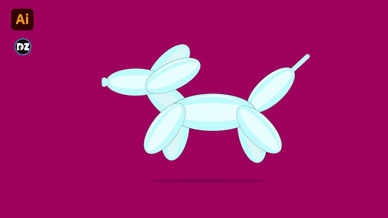 how to illustrate balloon dog in illustrator. #illustratortutorial ...