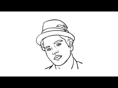How to draw Bruno Mars face drawing step by step - YouTube