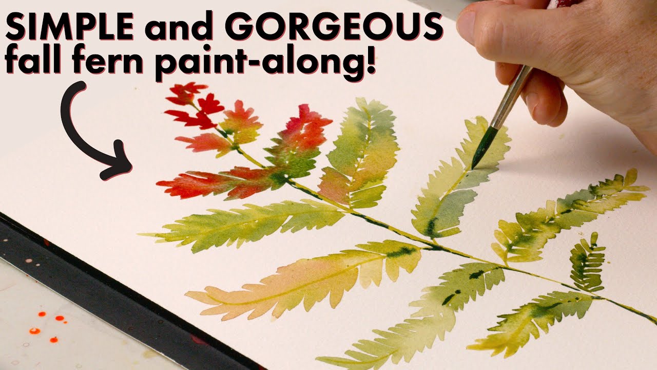 How to paint this SIMPLE fall inspired fern! - YouTube