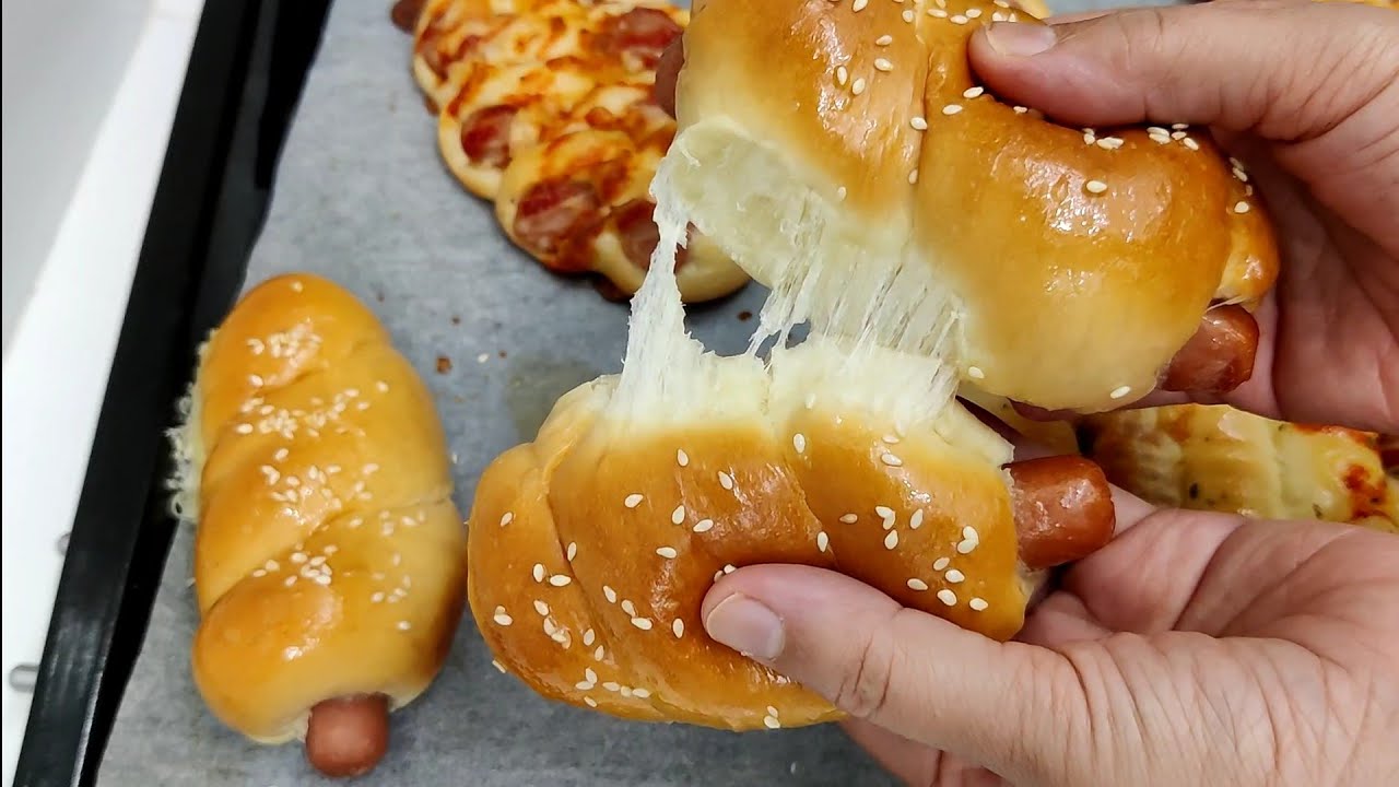 Roti Hotdog Sosej Lembut Gebu | Hotdog Bun | Sausage Roll like chinese ...