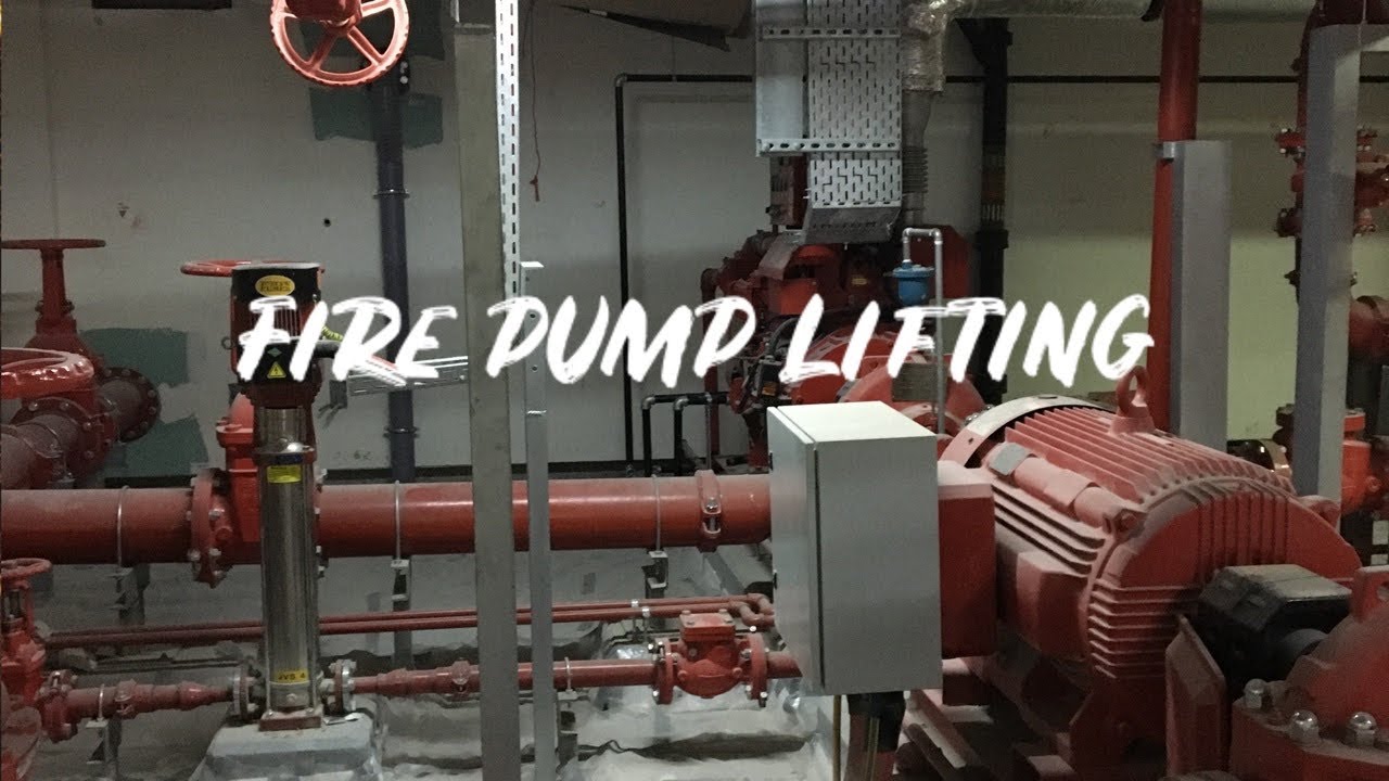 Lifting of fire pump using crane # Pump room/MEP/ Firefighting/ - YouTube