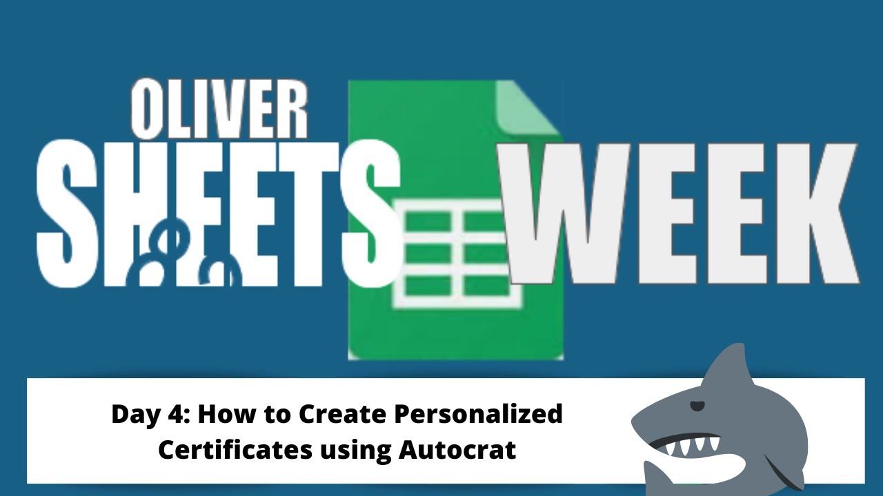Oliver Google Sheets Week Day 4: How to Create Personalized ...