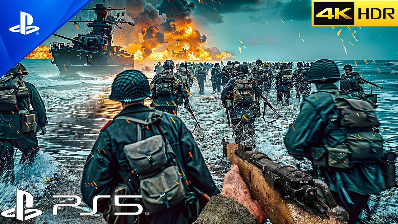 D-Day Realistic Ultra Graphics Gameplay 4K 60FPS Call of Duty: WWII PS5 ...