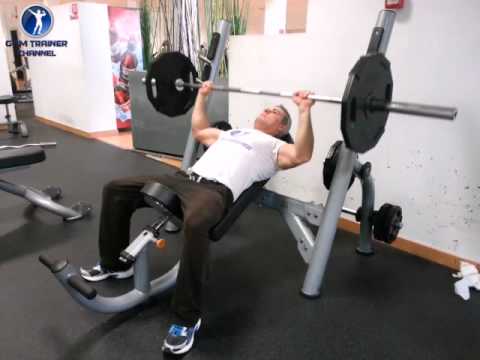 Press inclinado barra - YouTube