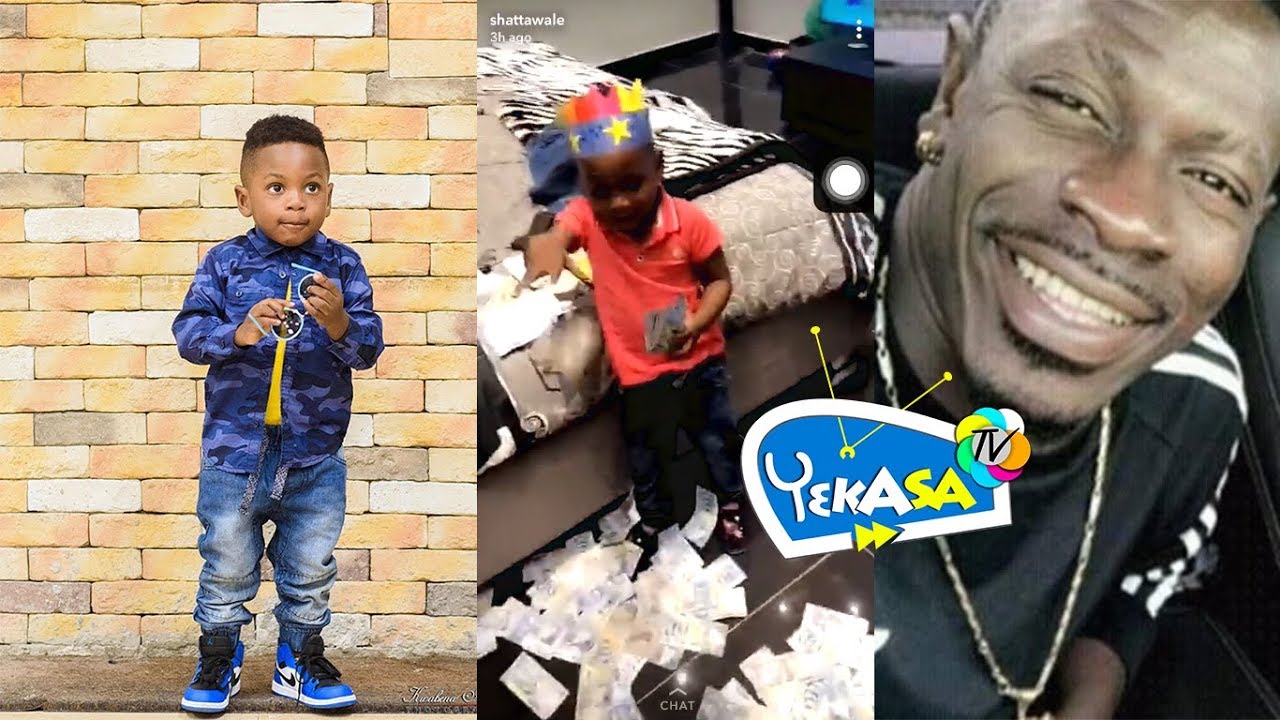 Shatta Wale's son Majesty shower money on his birthday - YouTube