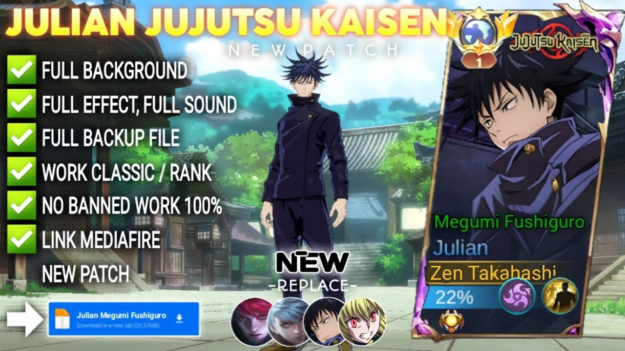 Script Skin Julian x Megumi Fushiguro JJK | No Password | Full Sound ...