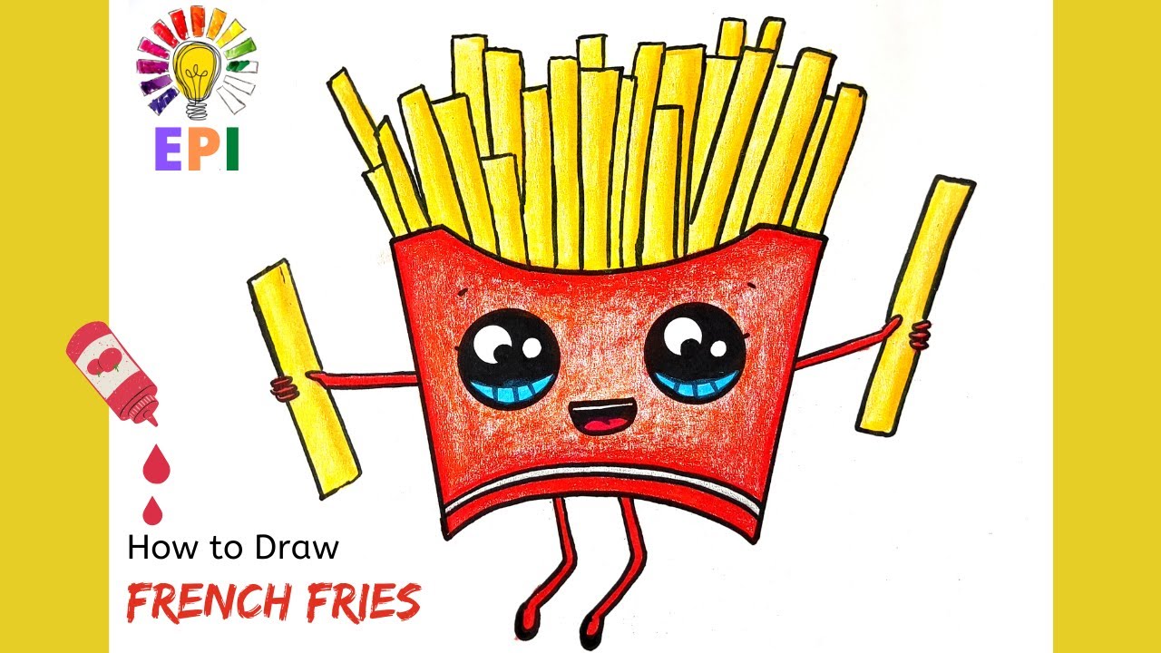 HOW TO DRAW FRENCH FRIES - EASY PAINTING IDEA - YouTube