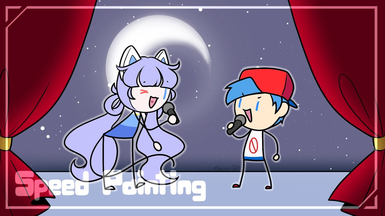 [ Speed Painting ] FNF Luna mode (프라이데이 나잇 펑킨) - YouTube