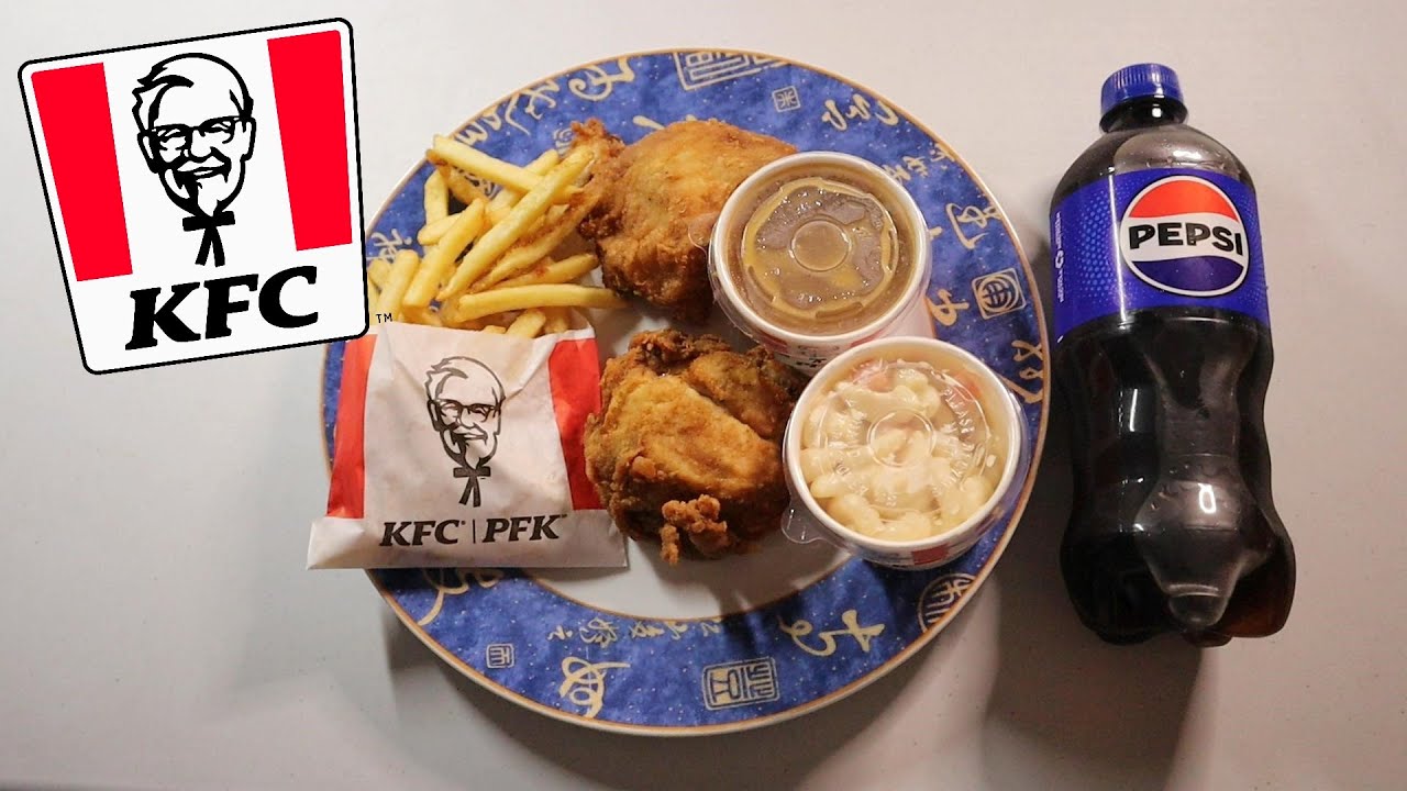 KFC FRIED CHICKEN, FRIES, MACARONI SALAD, GRAVY & PEPSI ASMR MUKBANG ...