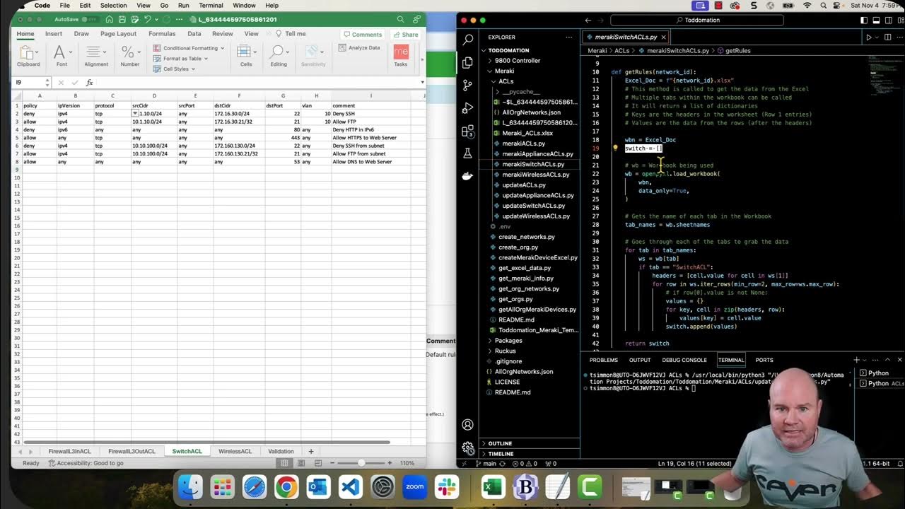 How to Automate Meraki Switch ACLs in Python and Excel - YouTube