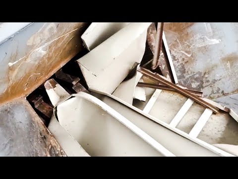 Fast Crushing & Shredding Biggest Iron Cabinet And Other Electric Items With Biggest Monster Crusher