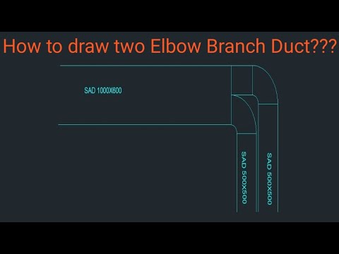 How to draw two Elbow Branch Duct in Autocad??HVAC Drafting|| - YouTube