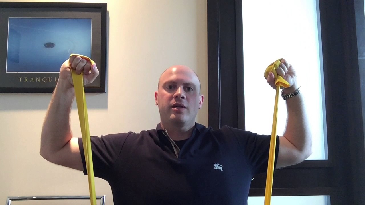 Upper Trapezius Theraband Exercise Dr. Jason Mazzarella - YouTube